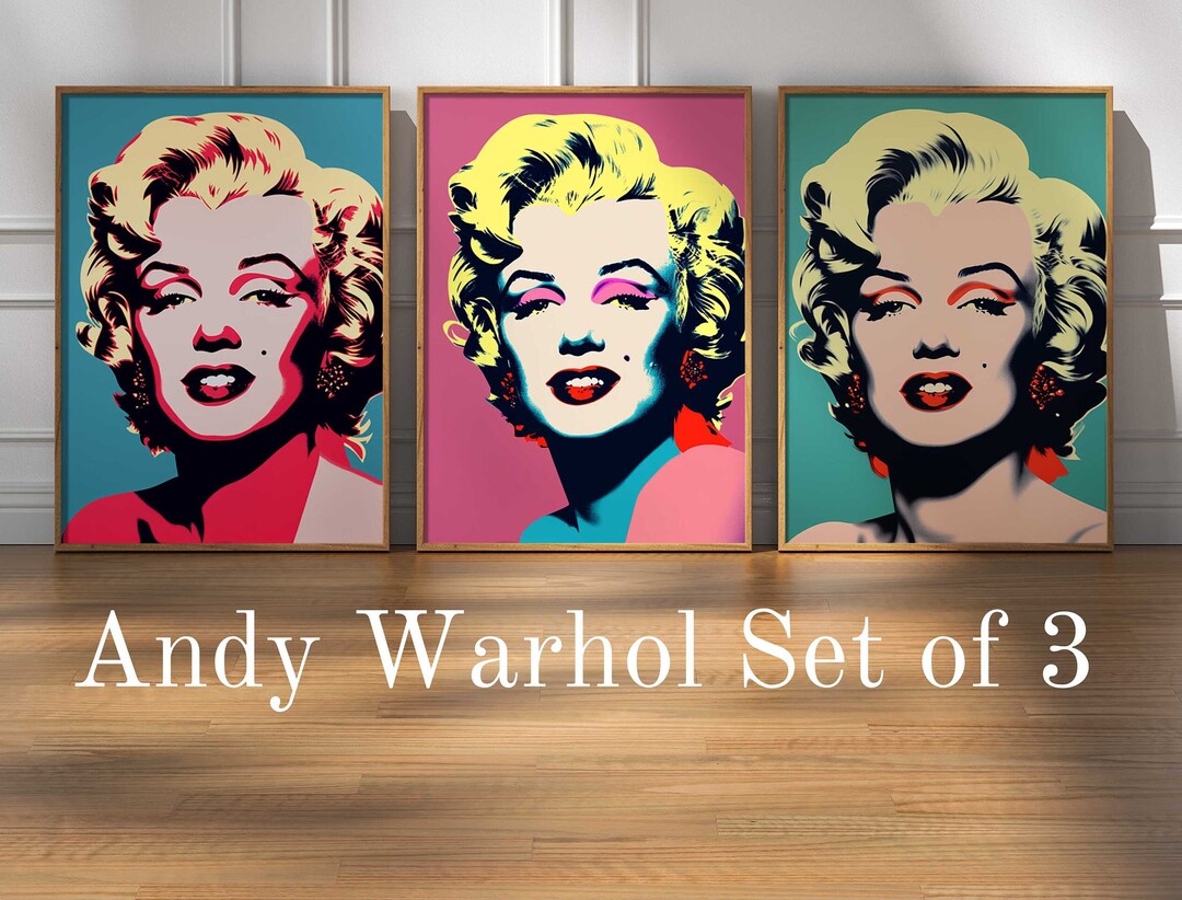 Warhol Set of 3 Prints, Warhol Printable Download, Abstract Art Print ...