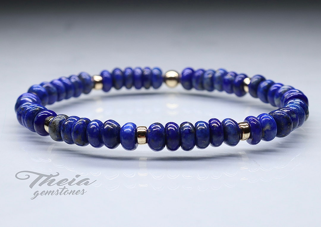 Rondelle Lapis Lazuli Bracelet / Leo Zodiac Sign Bracelet - Etsy