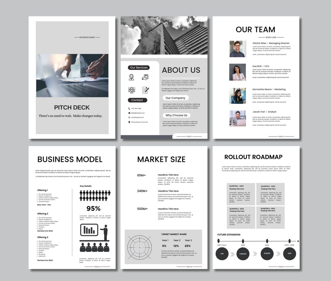Pitch Deck Template | Word, Powerpoint, Canva & Adobe Indesign Template ...