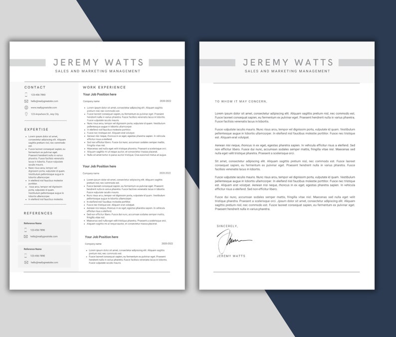 Plantilla de currículum profesional Word. Plantilla de CV profesional, plantilla de currículum ...