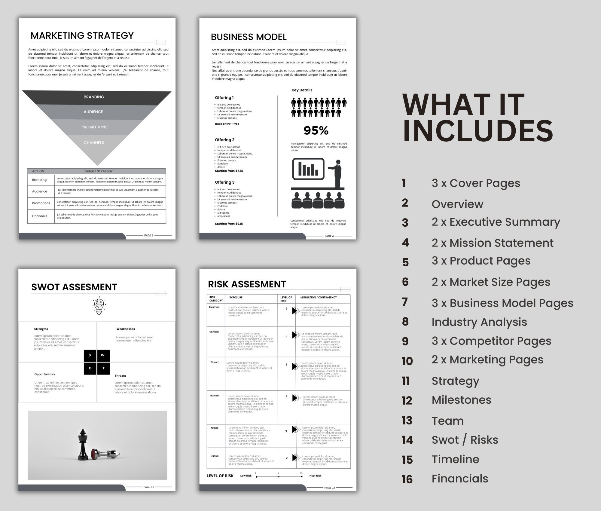 Business Plan I Pitch Deck Template Word, Canva & Adobe Indesign ...