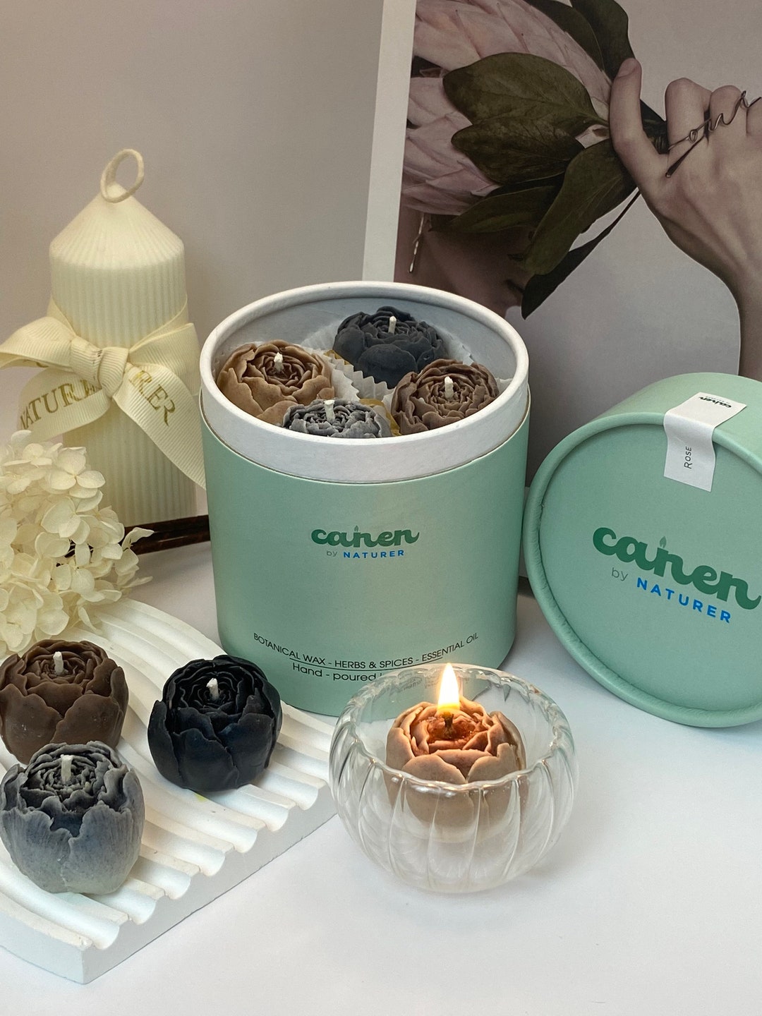 Set 9 of Rose Choco Scented Candles Fall Candle Soy Fall - Etsy