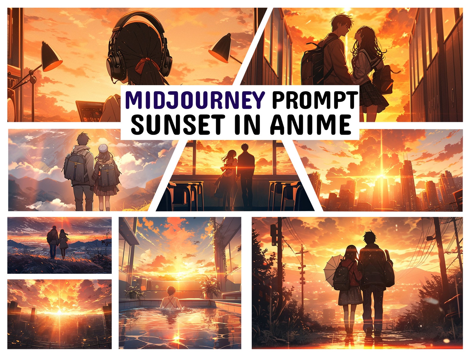 Sunset in Anime Midjourney Prompt ULTIMATE Prompt GUIDE How - Etsy