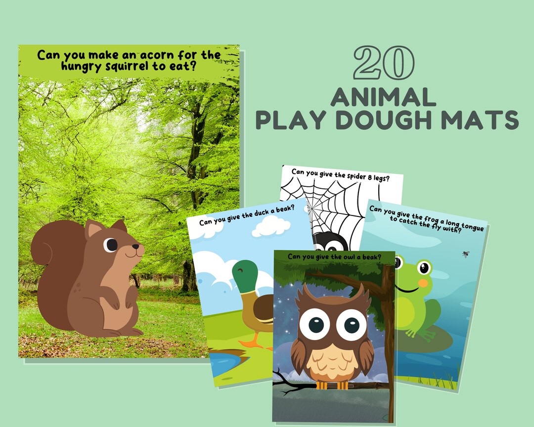 Animal Play Dough Mats, Digital Download, Printable, Montessori ...