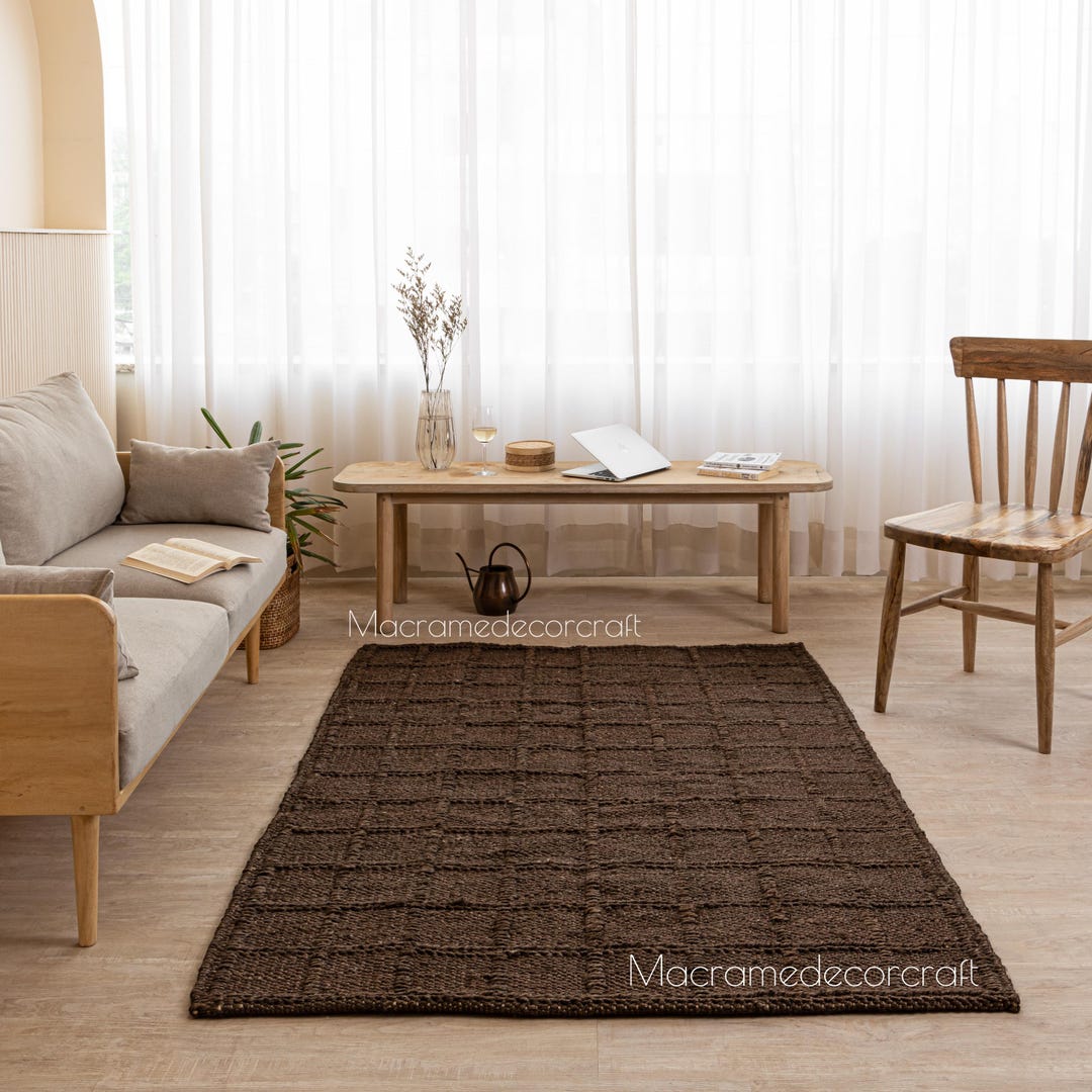 Handwoven Hemp Rug Dhurrie, Natural Jute Hemp Hand Braided Rug, Hemp ...