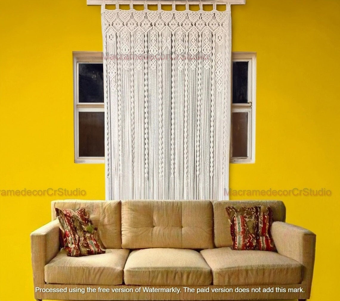 Curtain Wedding Backdrop Window Valance Macrame Mural Macrame Headboard ...