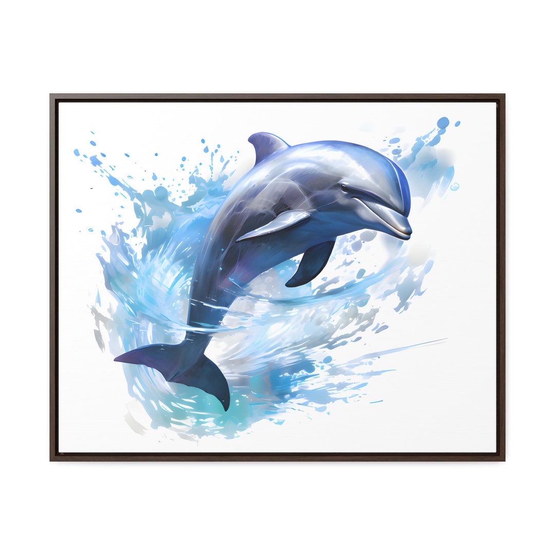 Dolphin Canvas Wraps, Horizontal Frame. Home Decor, Office Decor ...