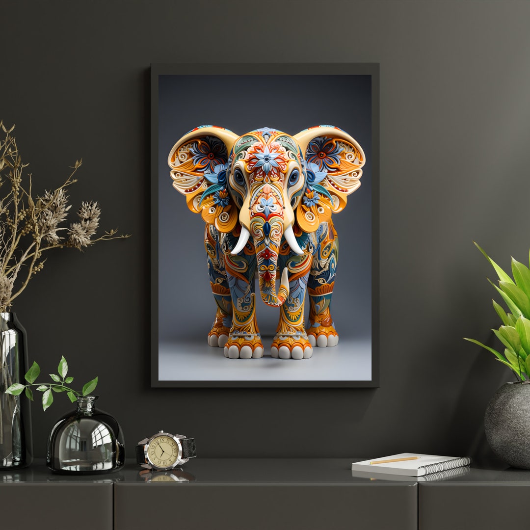 Mexican Art Elephant C3 Gallery Canvas Wraps, Vertical Frame. Home ...