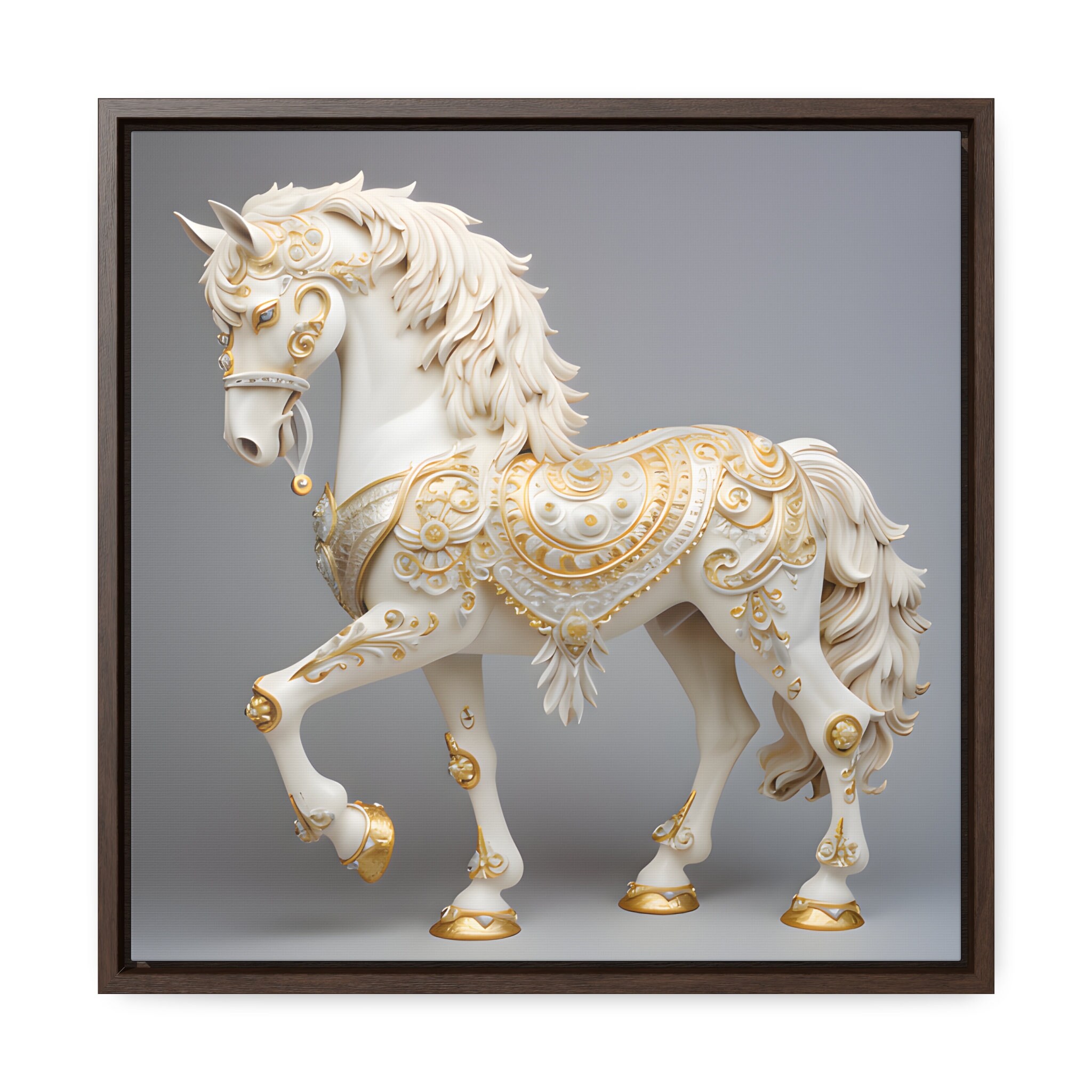 Carousel Horse Gold Wall Art, Nursery Room Decor, Baby Shower Gift ...