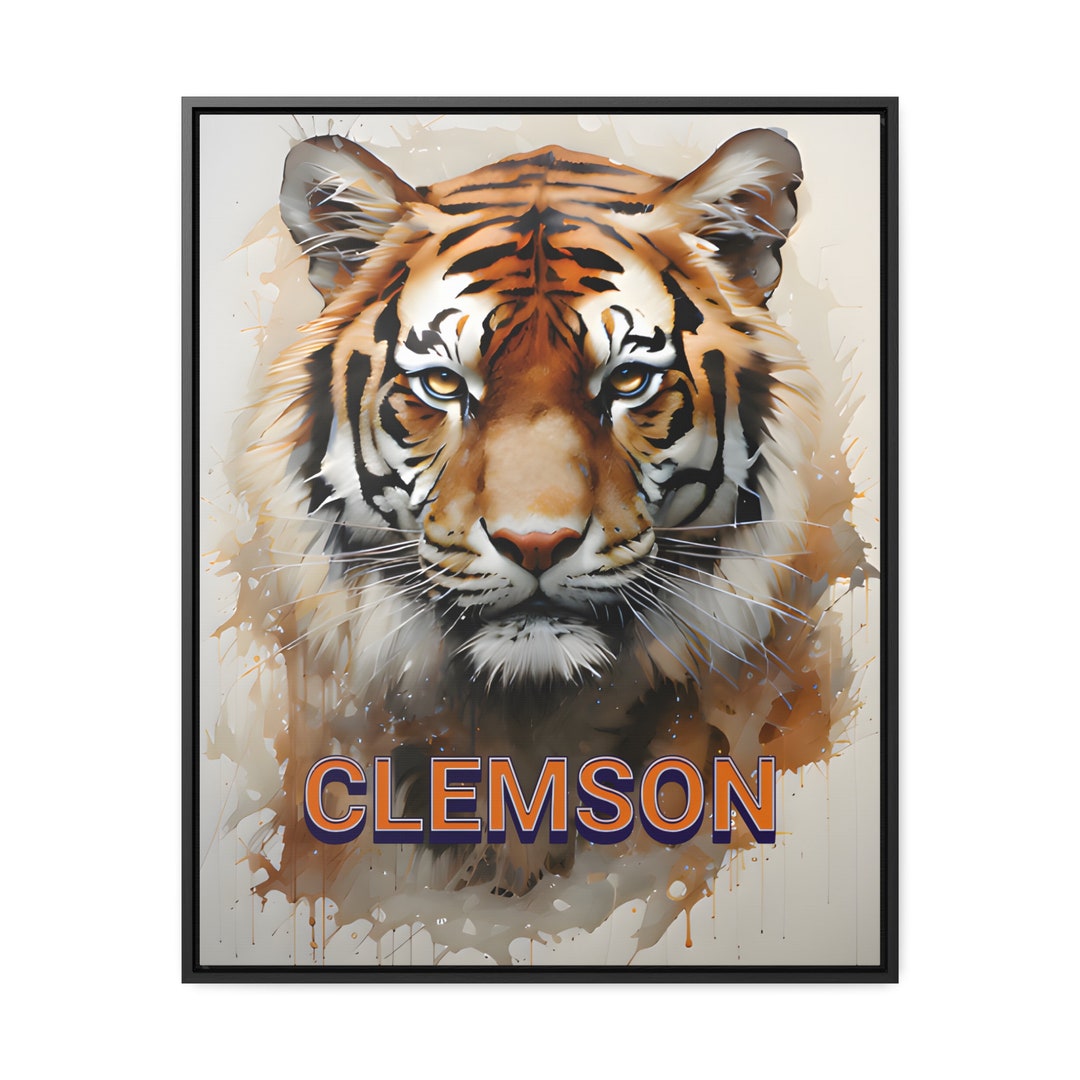 Clemson Tiger Canvas Wrap, Family Room Decor, Den Decor, Office Decor ...