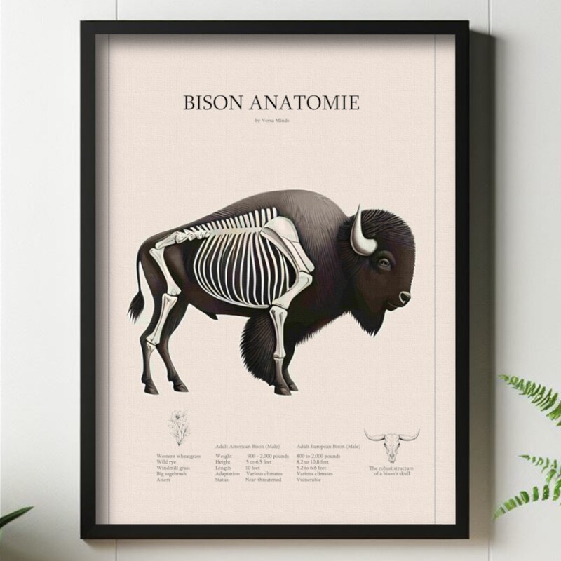 Bison Print - Etsy