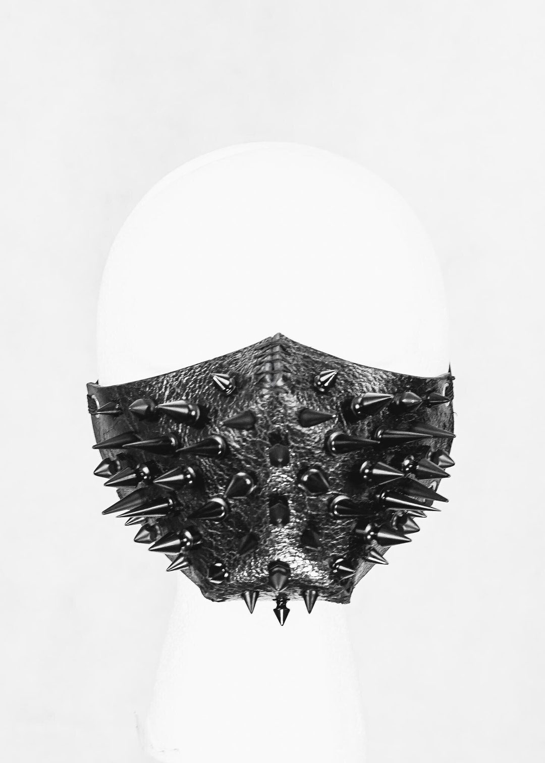 1of1 Handmade Motorcycle Mask in Recycled Black Textured Leather Goth ...