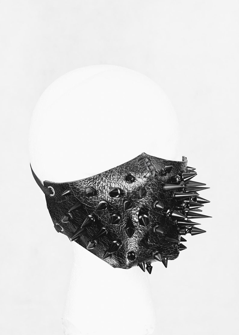 1of1 Handmade Motorcycle Mask in Recycled Black Textured Leather Goth ...