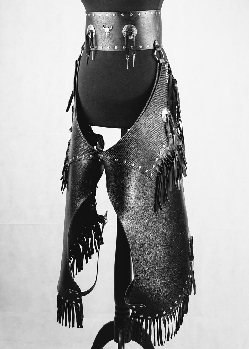 1of1 Handmade Tassel Shotgun Chaps in Recycled Leather Goth, Punk ...