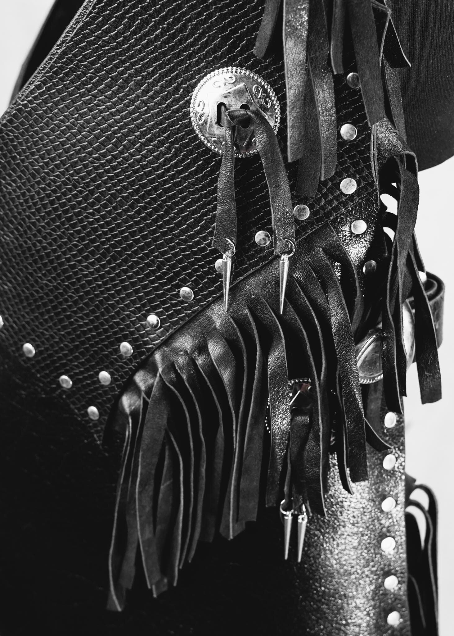 1of1 Handmade Tassel Shotgun Chaps in Recycled Leather Goth, Punk ...