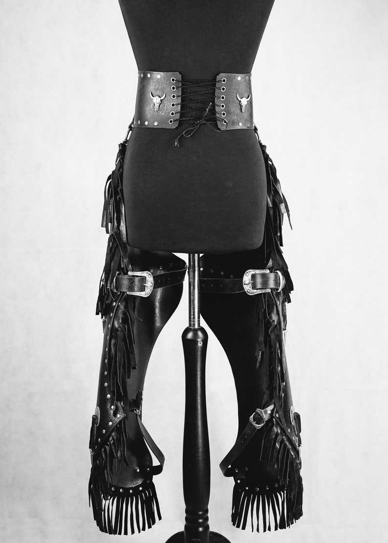 1of1 Handmade Tassel Shotgun Chaps in Recycled Leather Goth, Punk ...