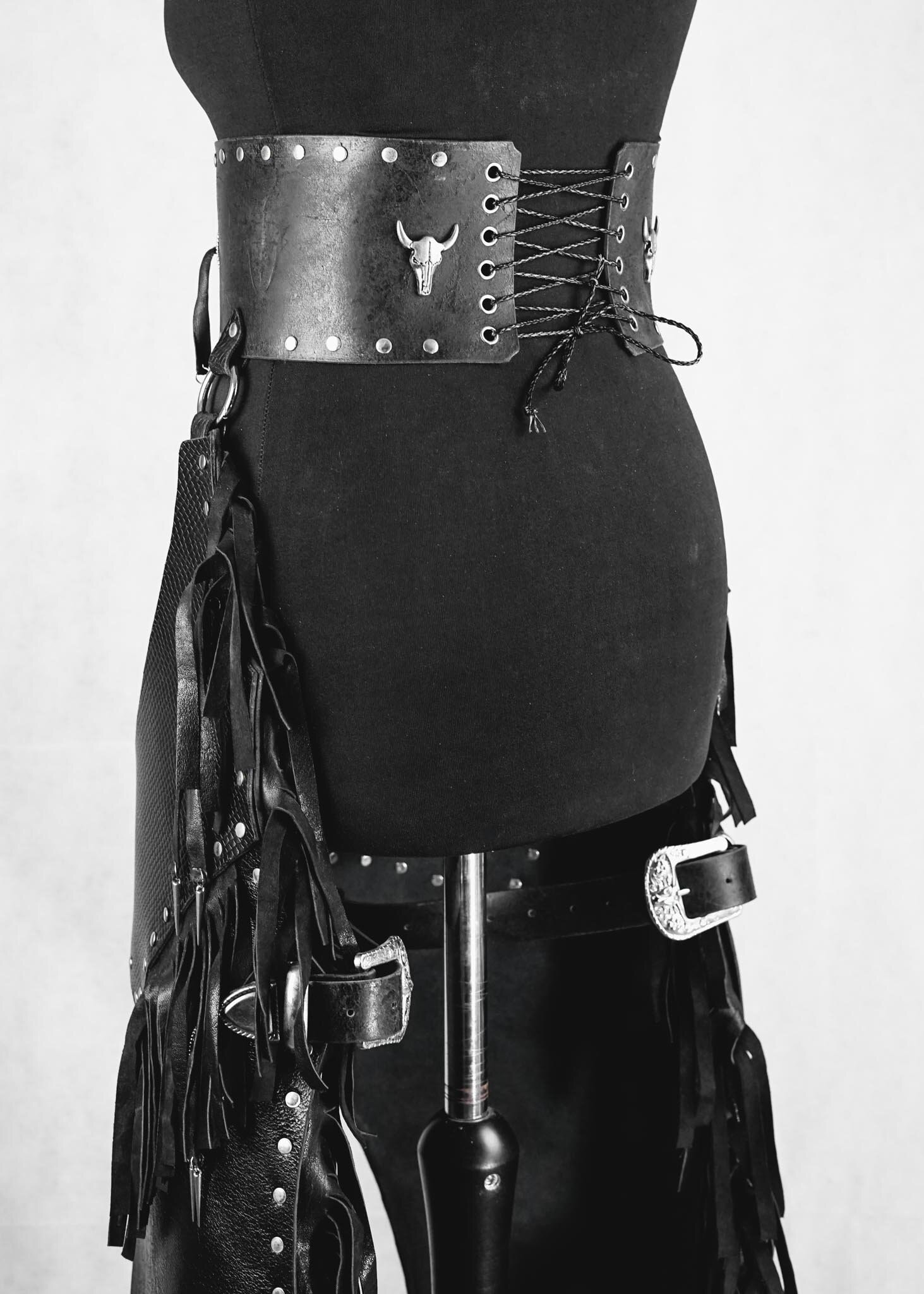 1of1 Handmade Tassel Shotgun Chaps in Recycled Leather Goth, Punk ...