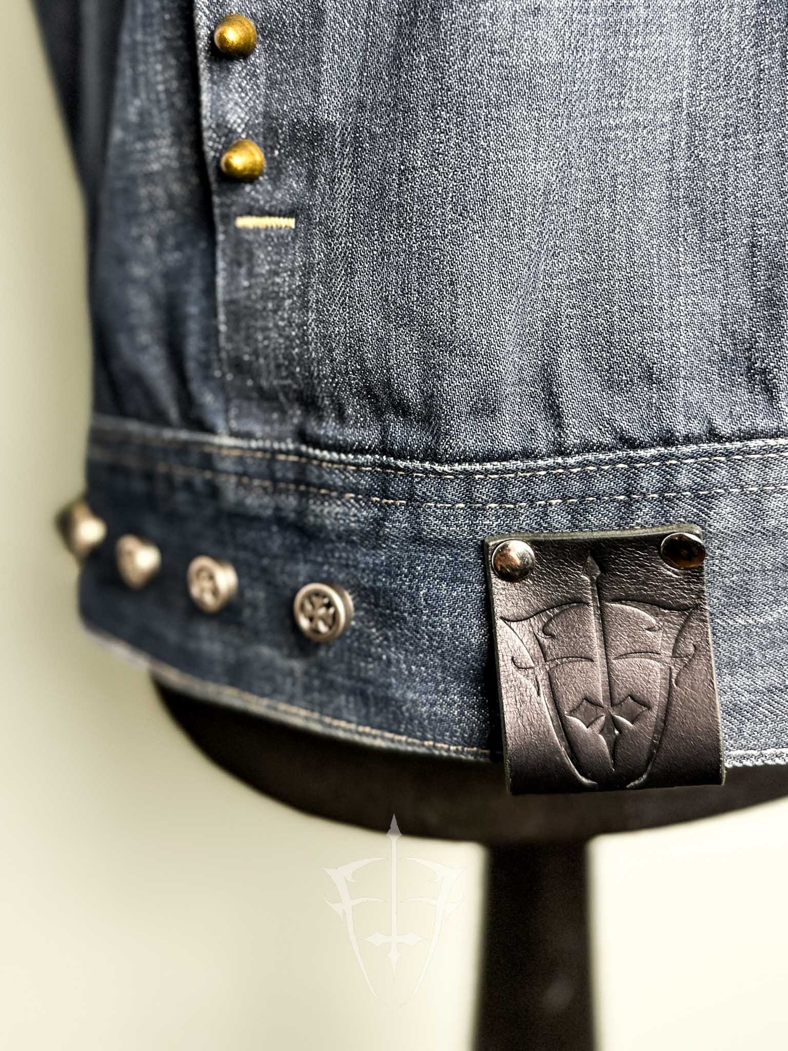 1of1 Custom Motorhead Denim Vest Cyanotype, Studded Rock, Metal, Heavy ...