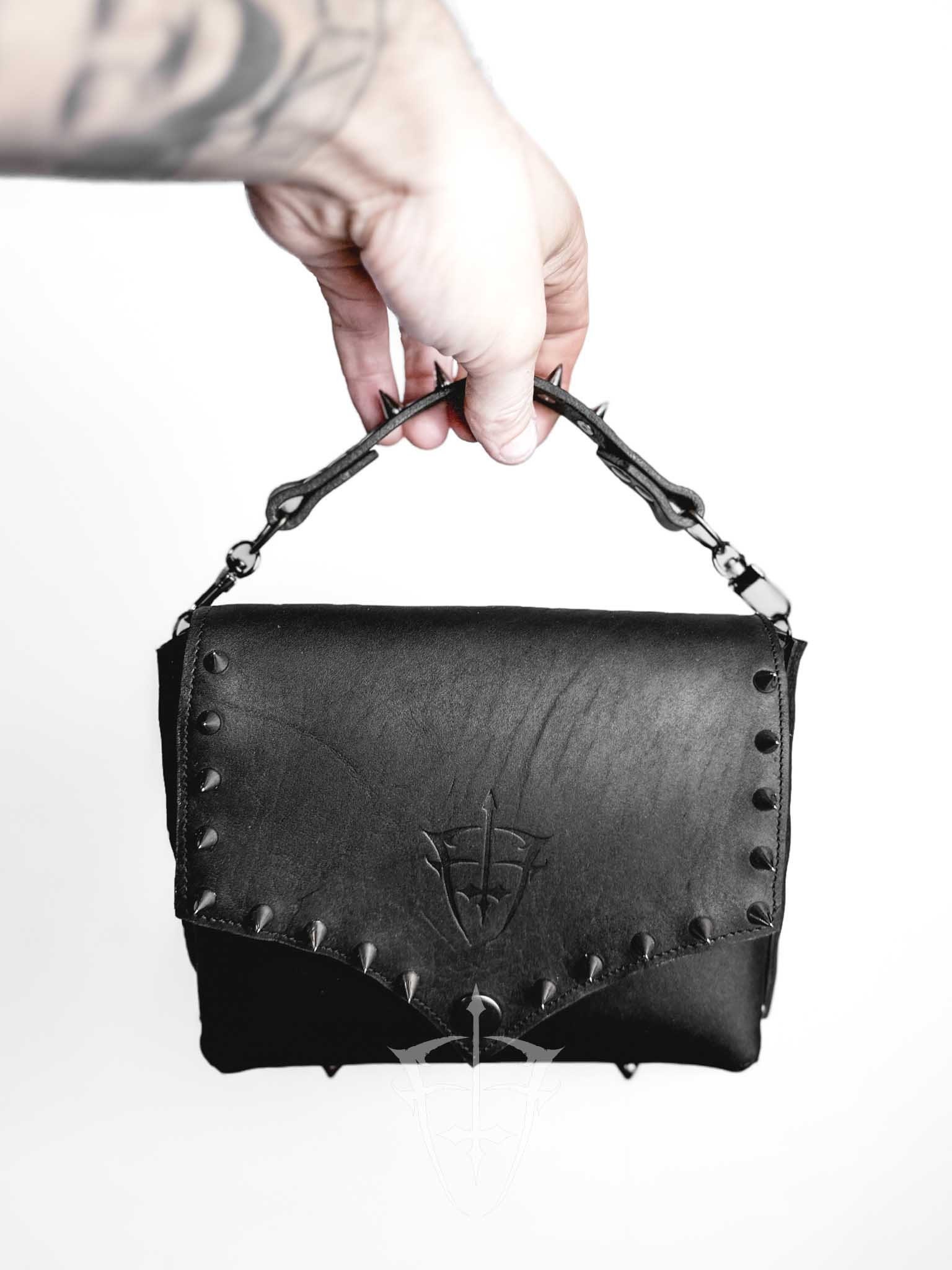 1of1 Handmade Leather Handbag / Clutch Goth, Punk, Witch, Rave, Burning ...