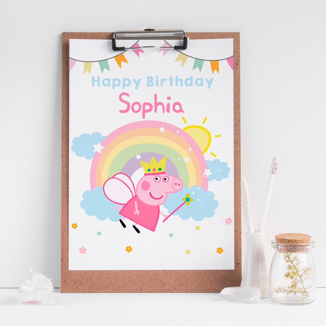 Fairy Peppa Pig Table Sign 8x10 Fairy Peppa Pig Birthday Sign Peppa ...