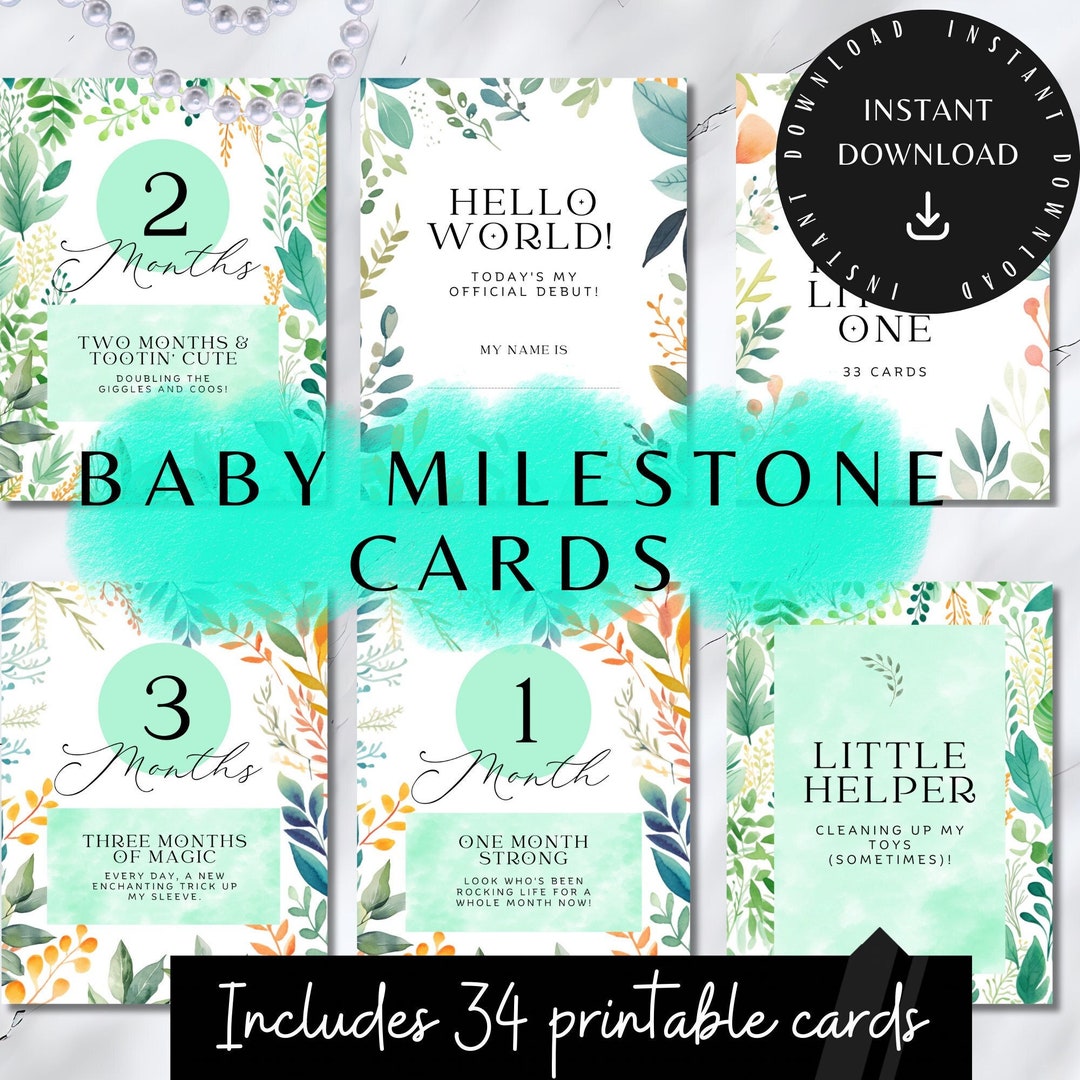 Baby Milestone Cards Baby Milestone Baby Shower Gift New - Etsy