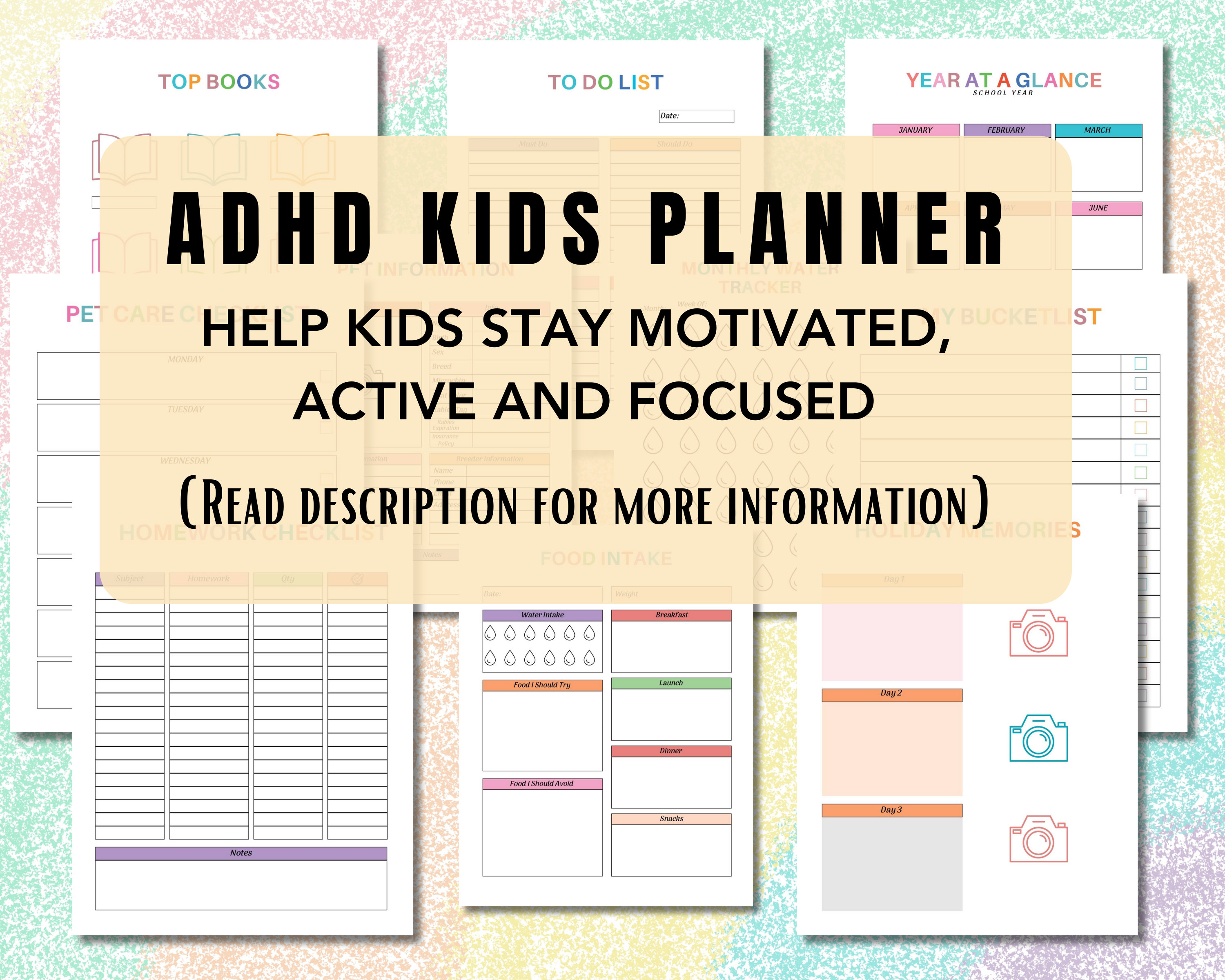 ADHD Planner Kids Printable ADHD Planner ADHD Productivity - Etsy