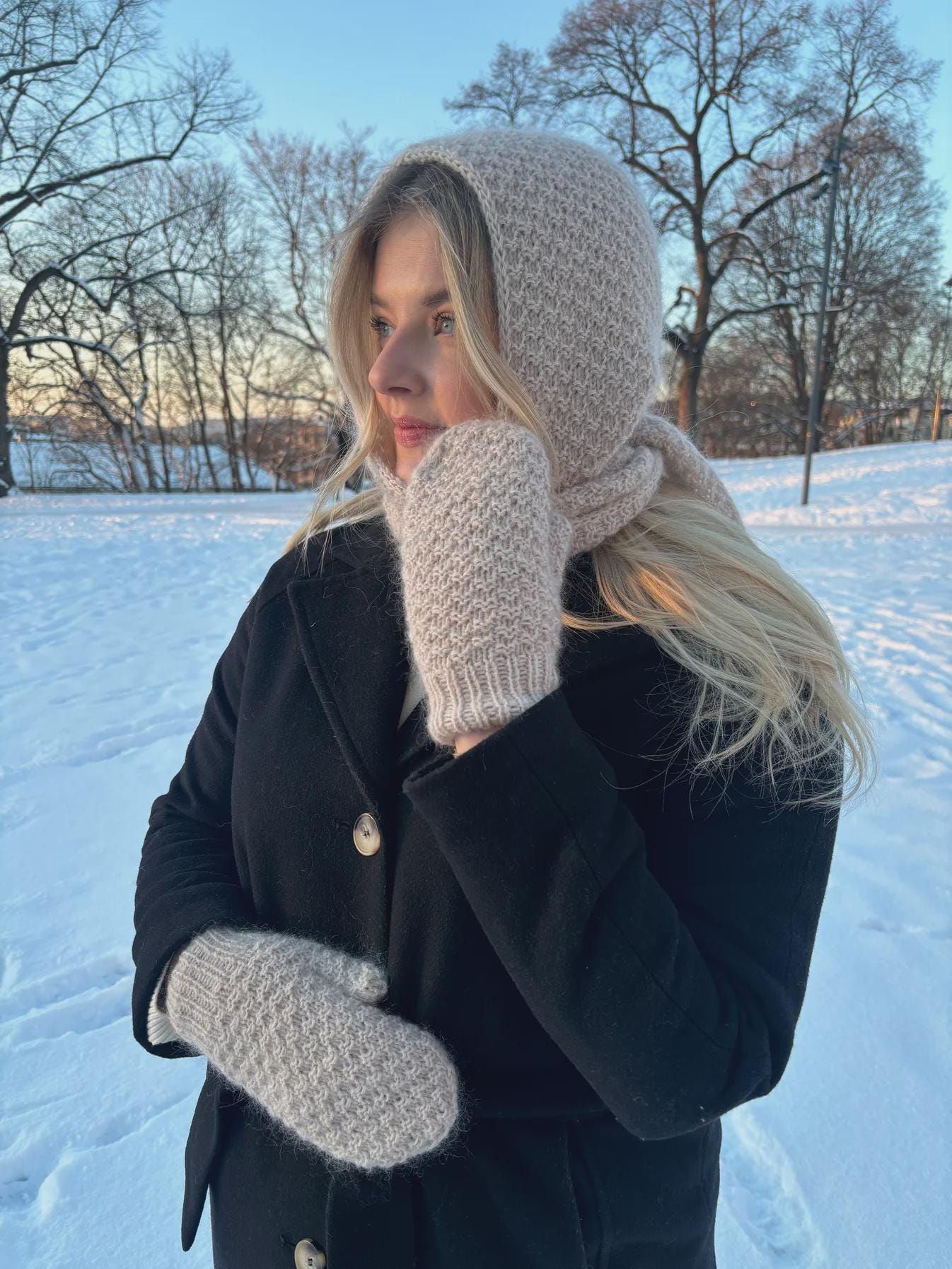 Hooded Scarf Knitting Pattern | Knit Hood | English PDF - Etsy