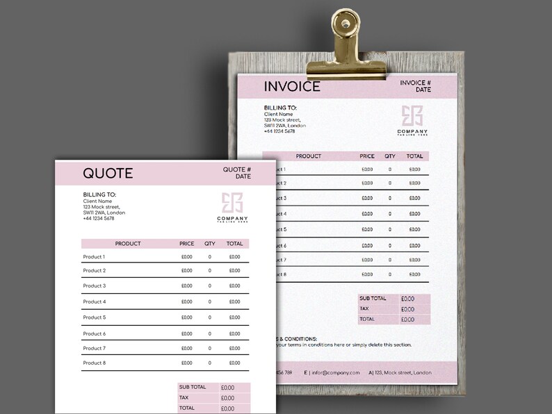 Editable Invoice Template Download, Modern and Professional. Invoice ...