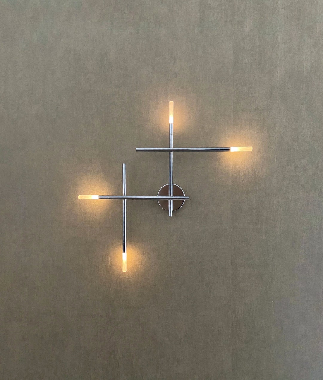 Silver Wall Sconce Wall Sconce Sconce Lighting Mid Century - Etsy