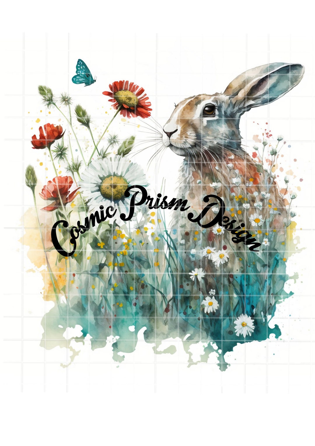 Watercolour Rabbit A4 Print - Etsy