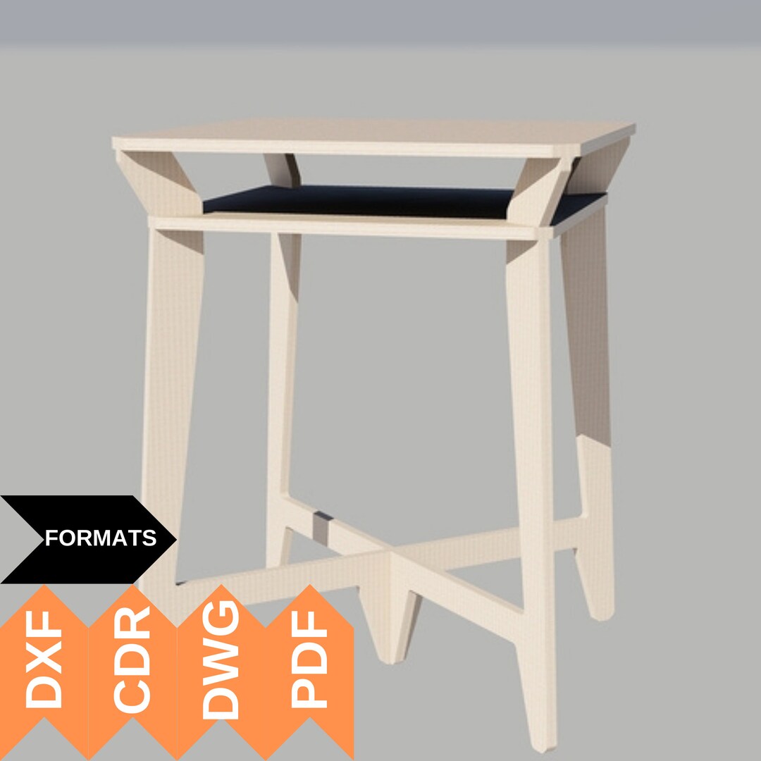 CNC CUTTING FILE Wooden Desk, Cnc Desk, Laser Cut Files, Cnc Files, Dxf ...