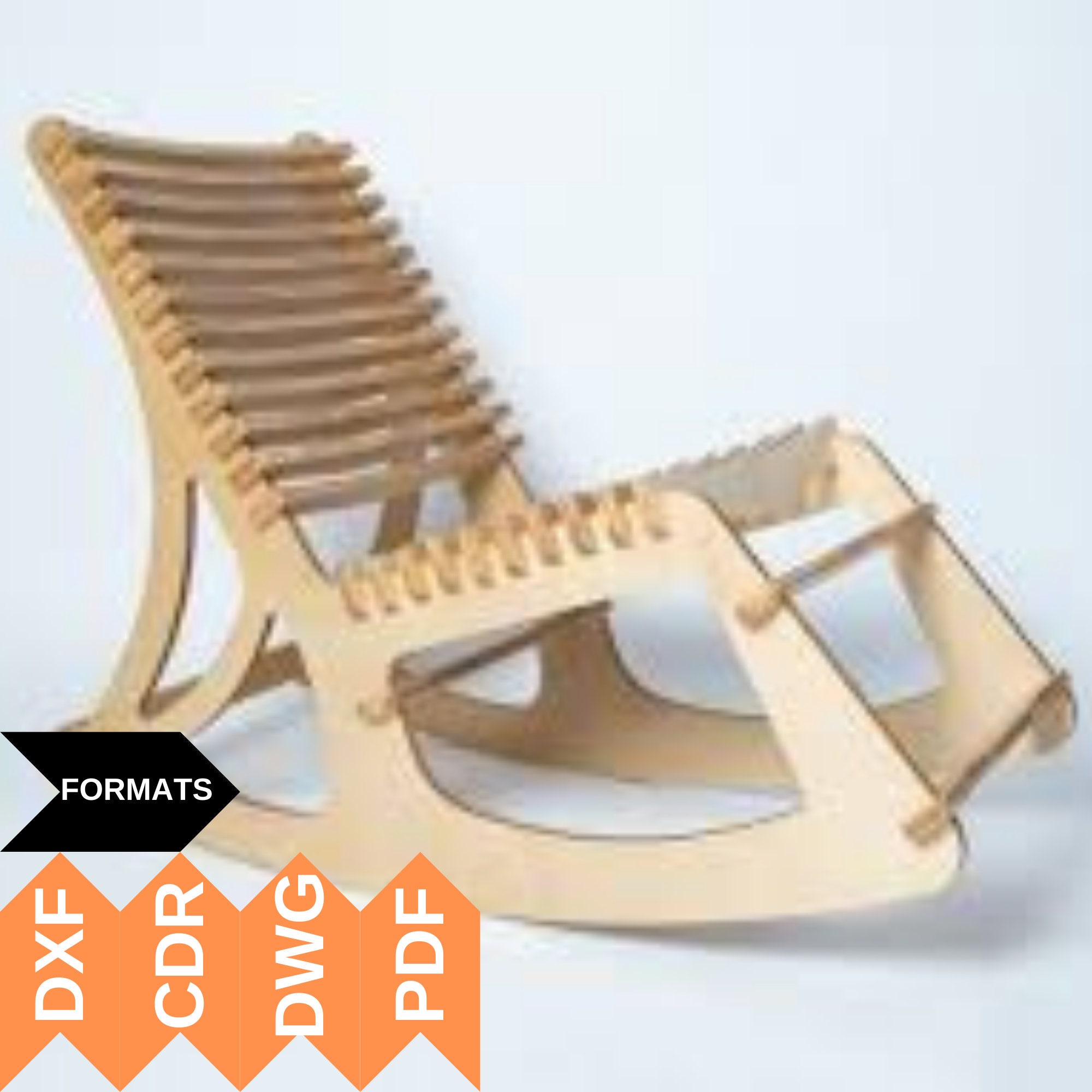 CNC CUTTING FILE Wooden Rocking Chair, Cnc Rocking Chair, Laser Cut ...