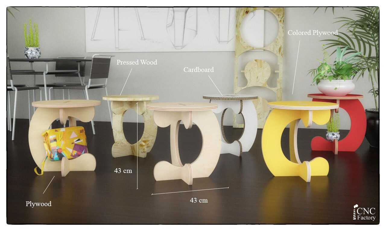 CNC CUTTING FILE Wooden Stool, Cnc Stool, Laser Cut Files, Cnc Files ...