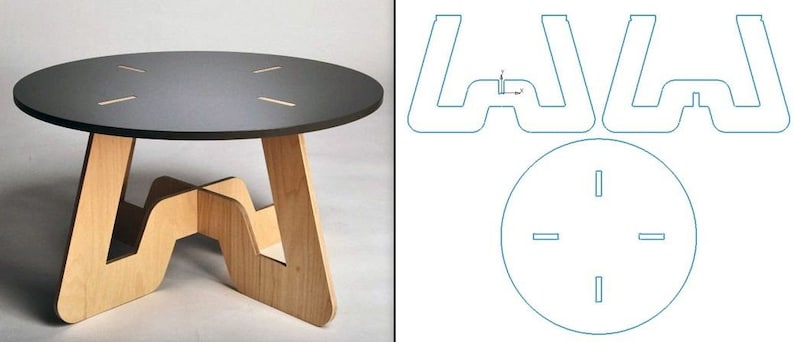 CNC CUTTING FILE Wooden Coffee Table, Cnc Coffee Table, Laser Cut Files ...