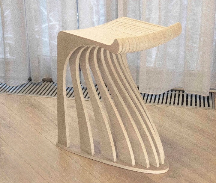 Parametric Desing,dxf Files for Cnc,cnc Router ,wood Bar Stool,parametric Model,parametric Bar ...