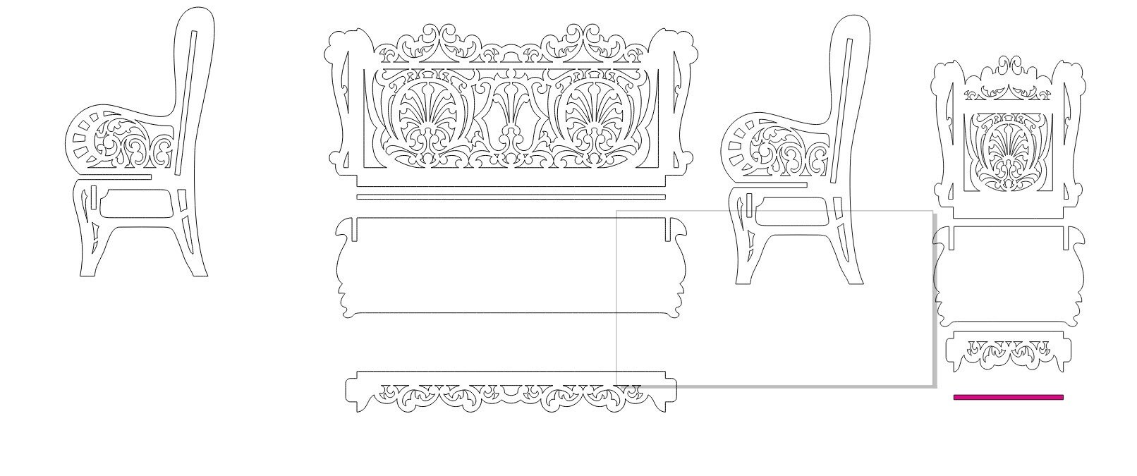 Parametric Bench, Bench Cnc, Dxf Files, Cnc Furniture, Bench Files for ...