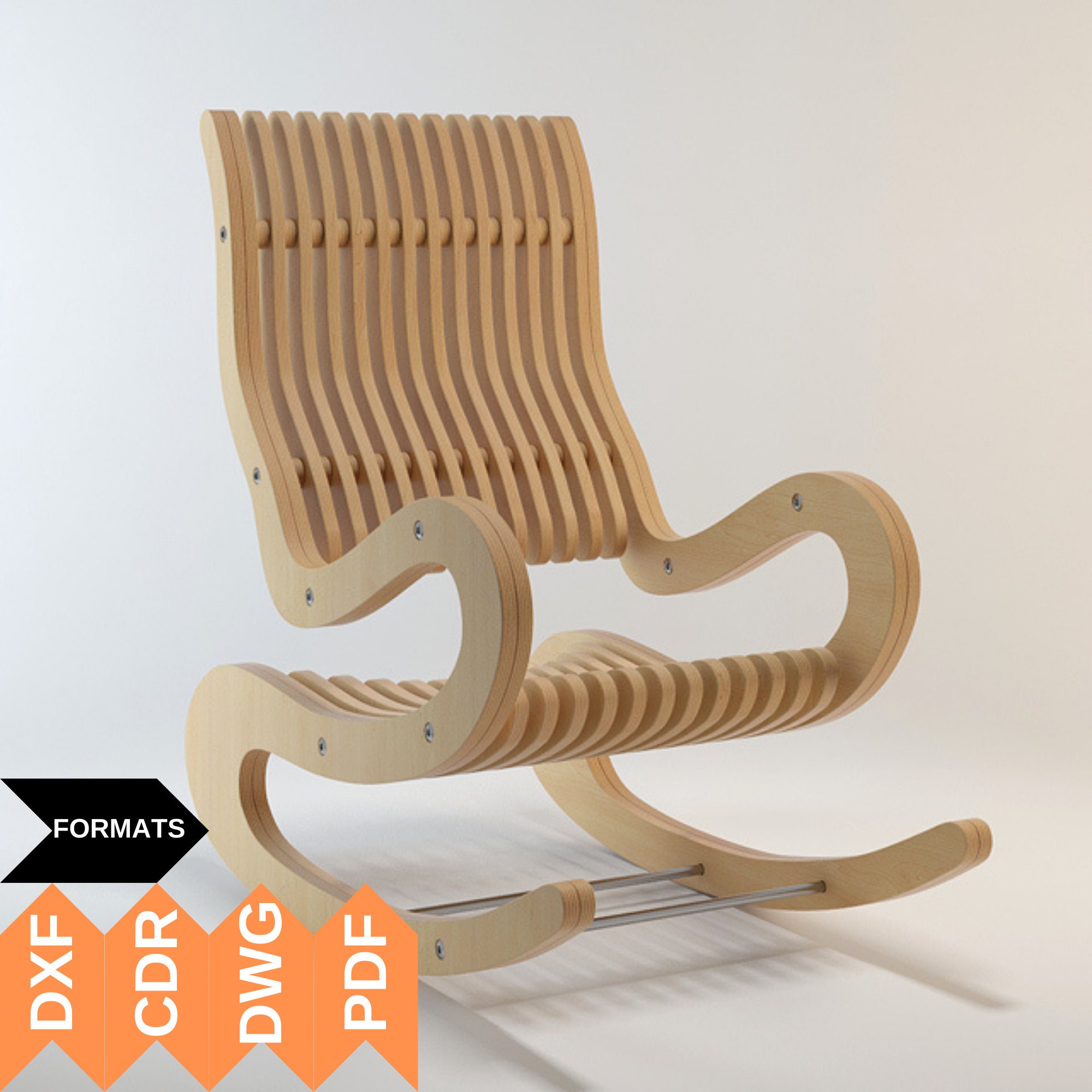 CNC CUTTING FILE Wooden Rocking Chair, Cnc Rocking Chair, Laser Cut ...