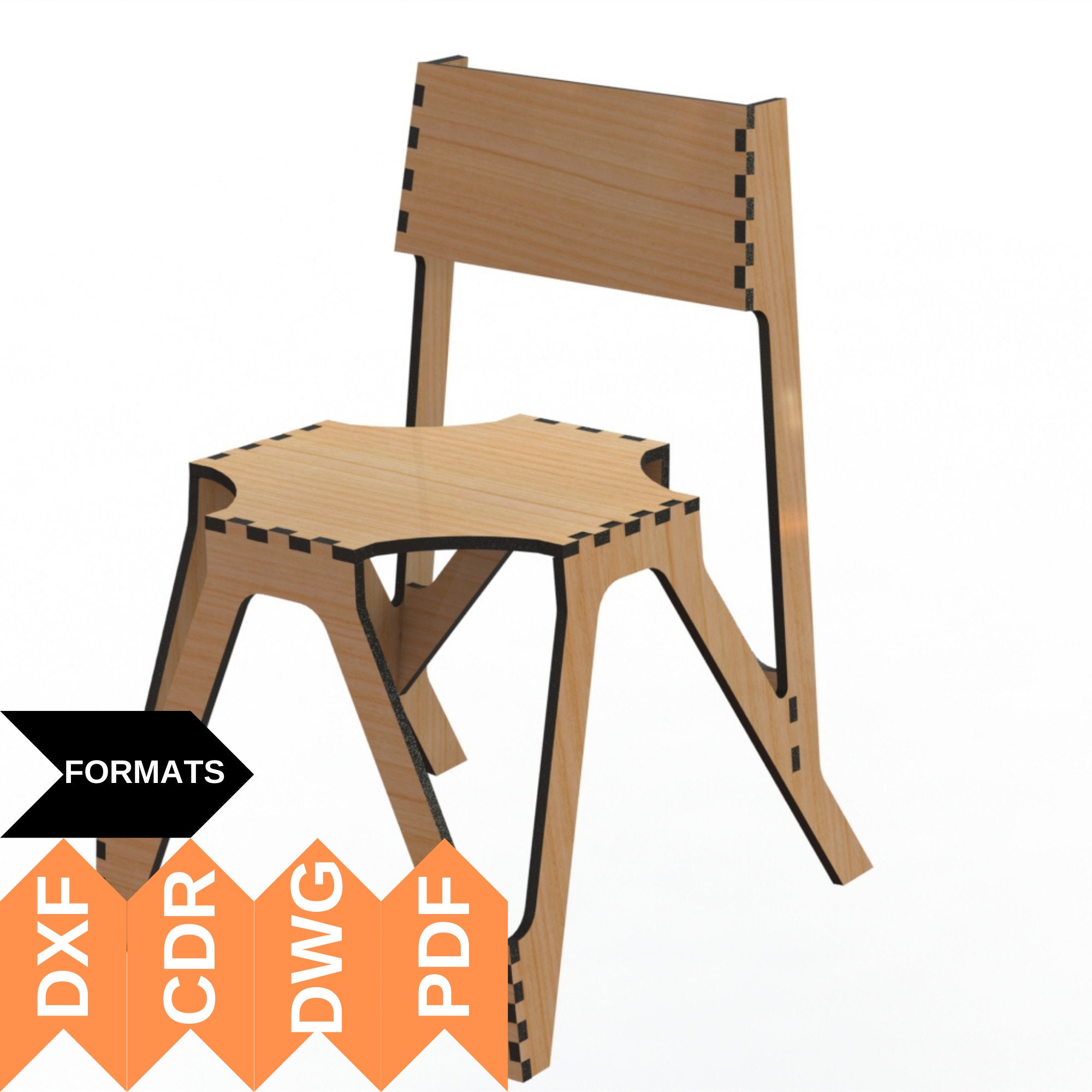 CNC CUTTING FILE Wooden Chair, Cnc Chair, Laser Cut Files, Cnc Files ...