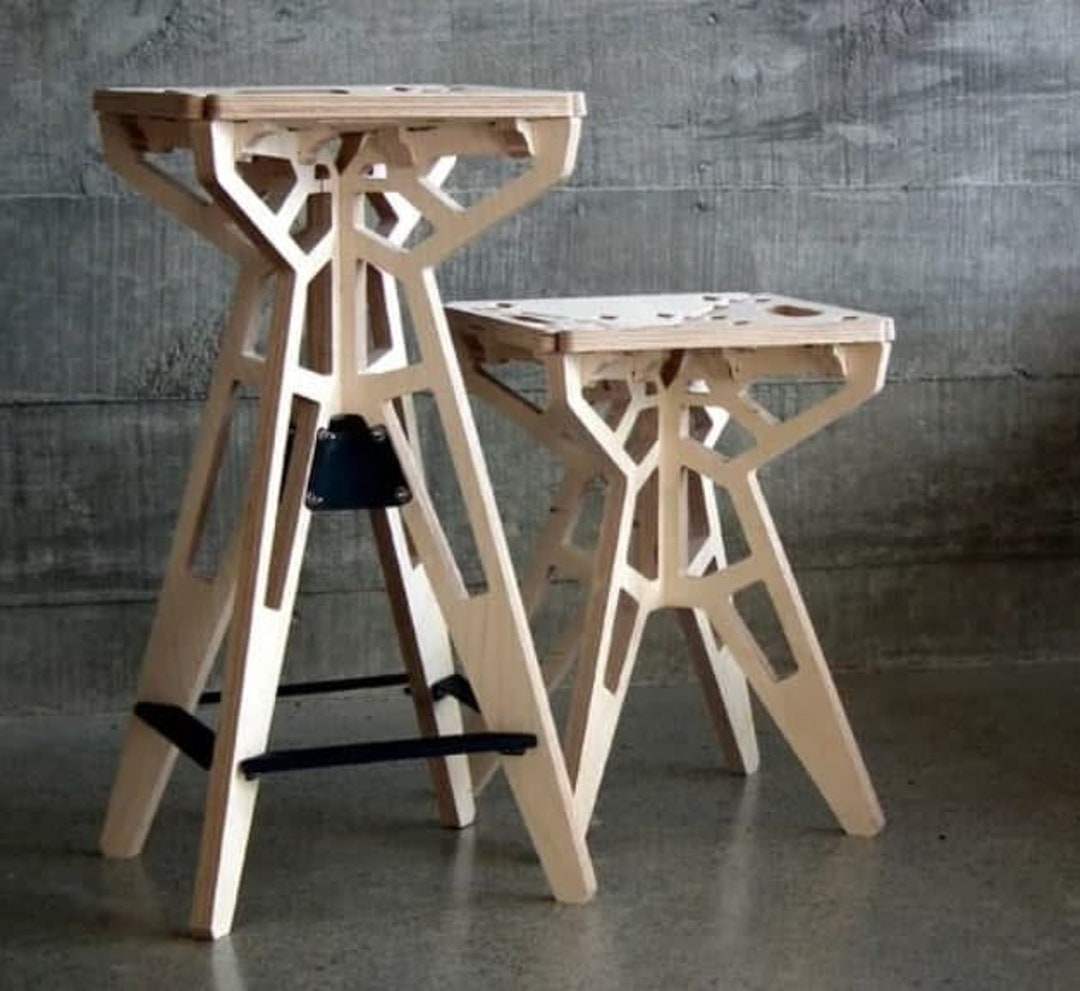 CNC CUTTING FILE Wooden Bar Stool, Cnc Stool, Laser Cut Files, Cnc ...
