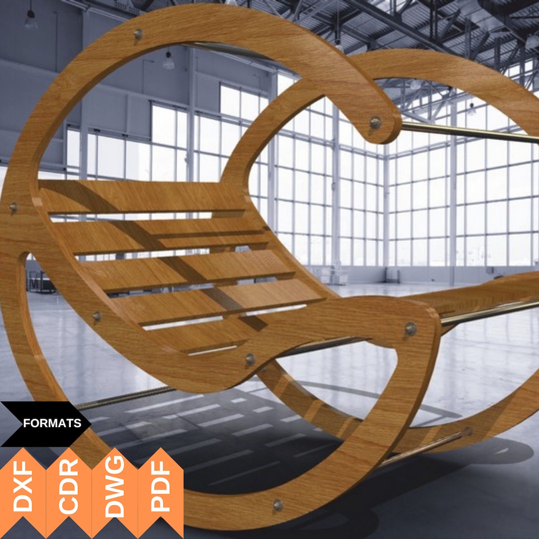 CNC CUTTING FILE Wooden Rocking Chair, Cnc Rocking Chair, Laser Cut ...