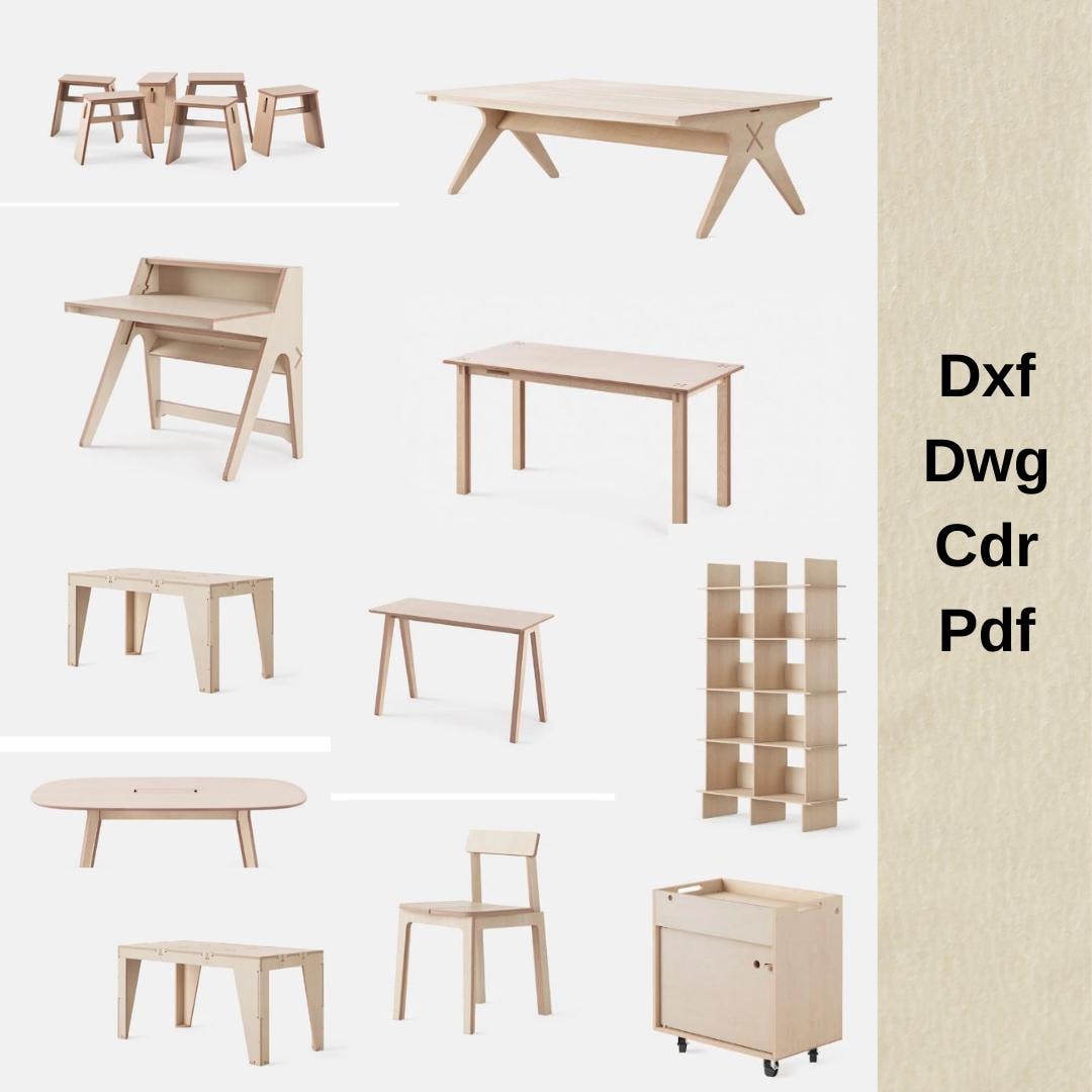 Cnc Cut,table and Chair Set, Cnc Files for Wood,cnc Machine Pack File ...