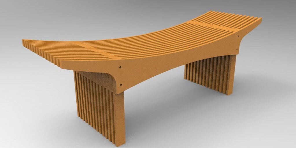 CNC CUTTING FILE Wooden Parametric Bench, Cnc Bench, Laser Cut Files ...