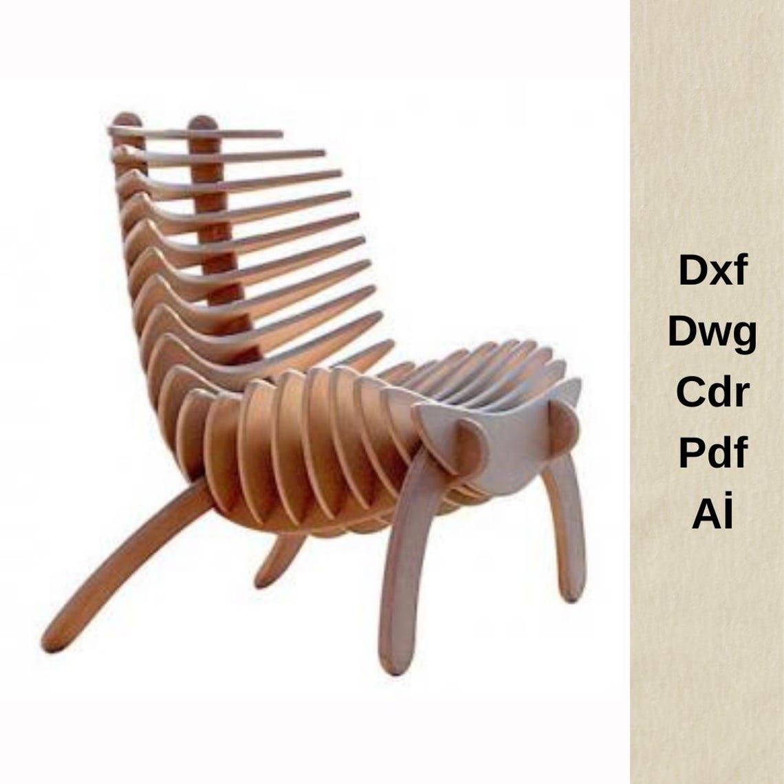 Cnc Cutting Files,wood Chair Cut File,cnc Machine,parametric Chair ...