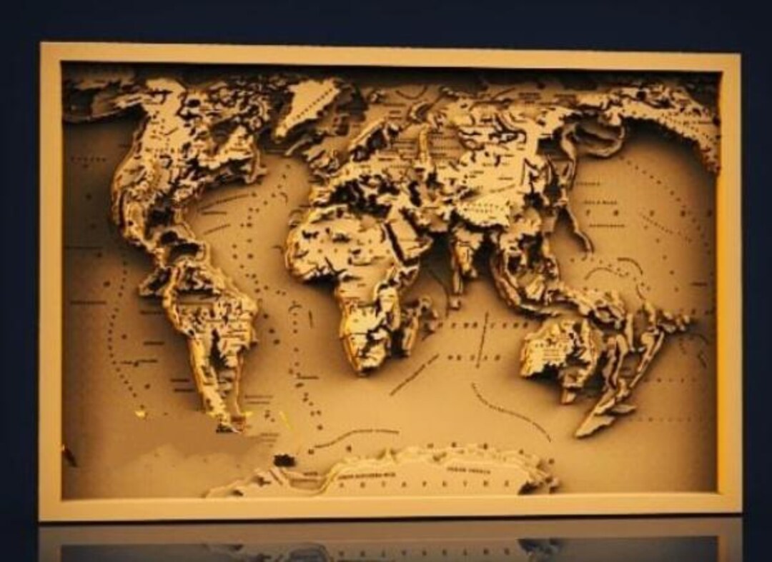 3d Printer Files,3d World Map Relief Model,stl for Print,digital Print ...