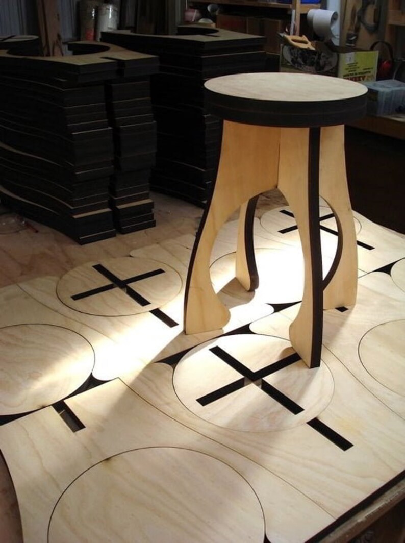 CNC CUTTING FILE Wooden Stool, Cnc Stool, Laser Cut Files, Cnc Files ...