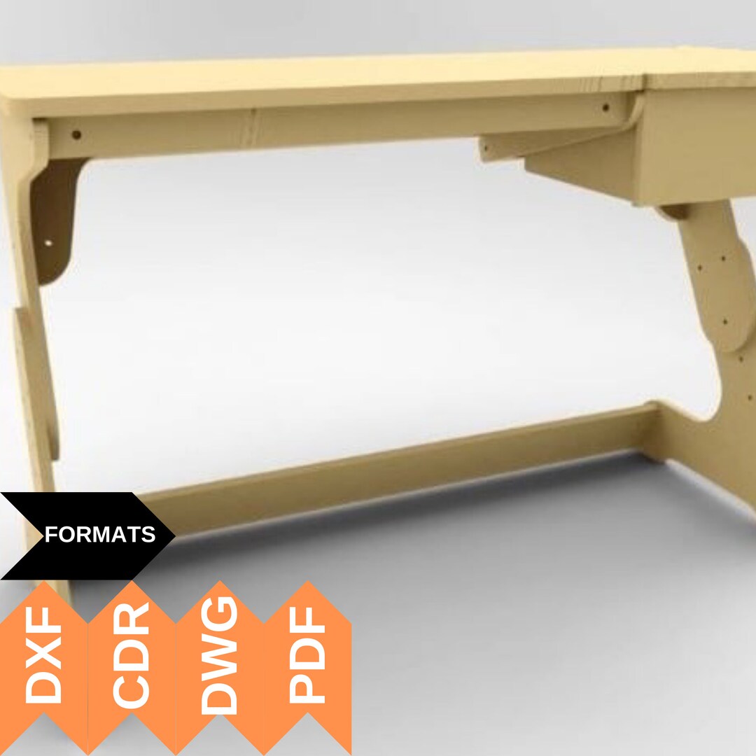 CNC CUTTING FILE Wooden Desk, Cnc Desk, Laser Cut Files, Cnc Files, Dxf ...
