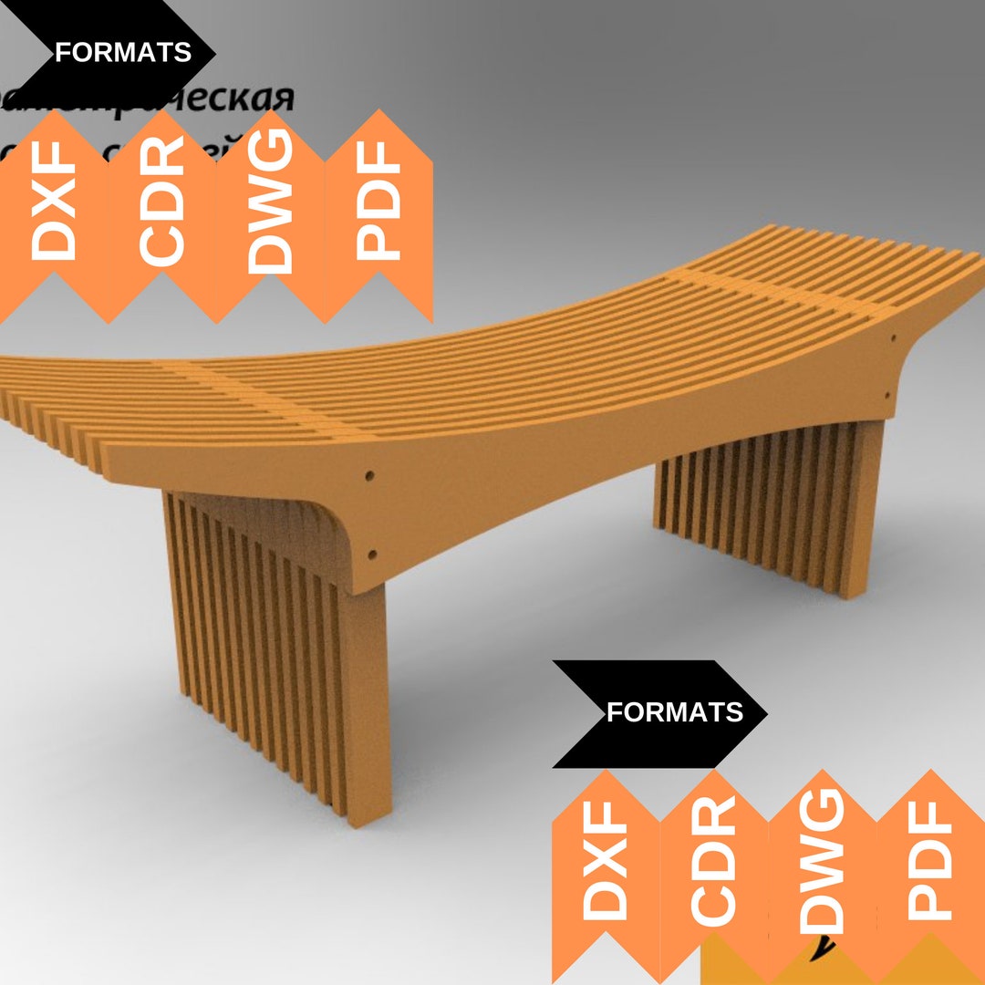 CNC CUTTING FILE Wooden Parametric Bench, Cnc Bench, Laser Cut Files ...