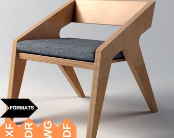 Chair CNC File Wooden Chair, Cnc Chair, Laser Cut Files, Cnc Files, Dxf ...