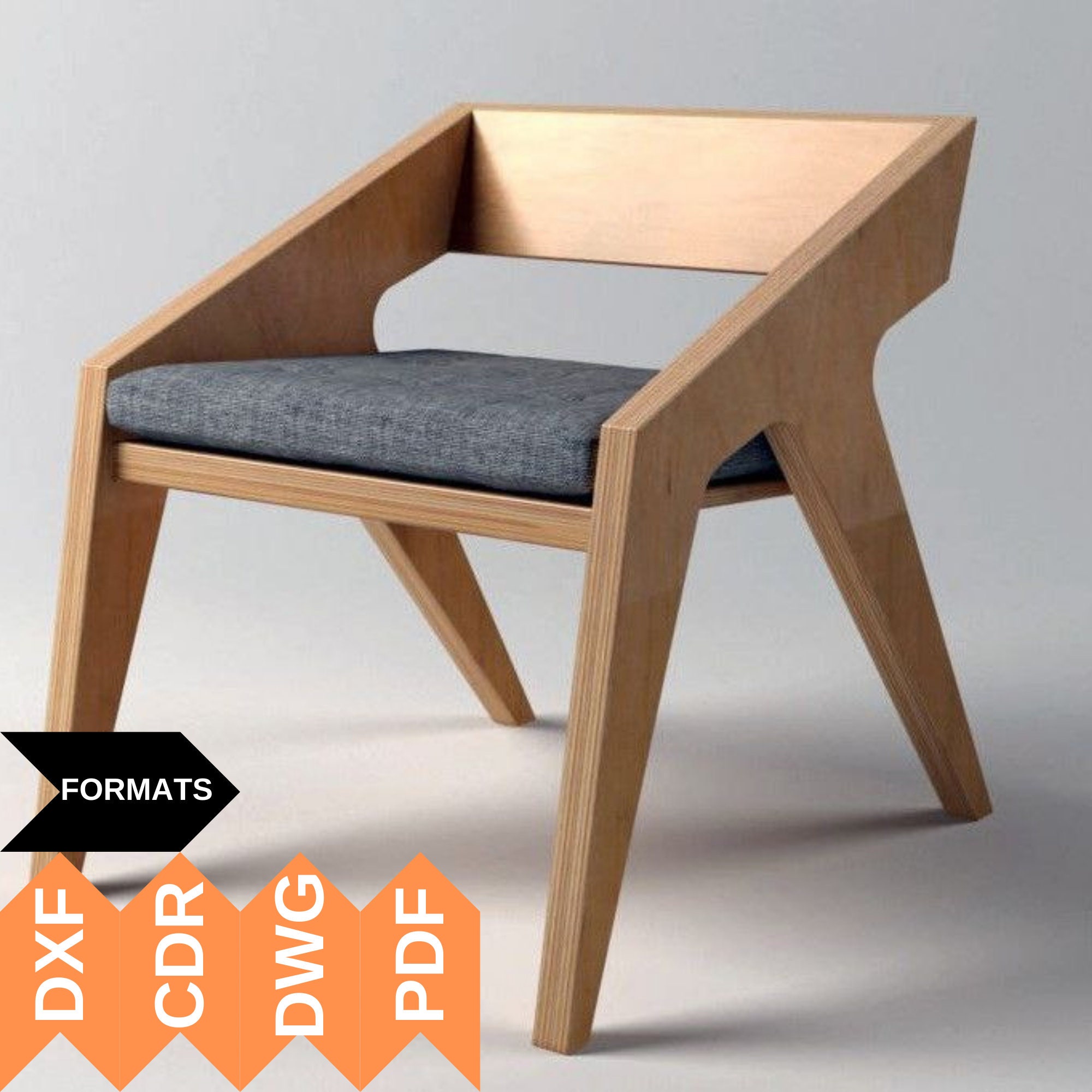 CNC CUTTING FILE Wooden Chair, Cnc Chair, Laser Cut Files, Cnc Files ...