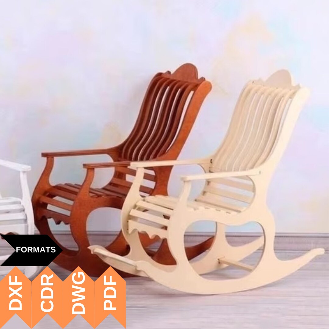 CNC CUTTING FILE Wooden Rocking Chair, Cnc Chair, Laser Cut Files, Cnc ...